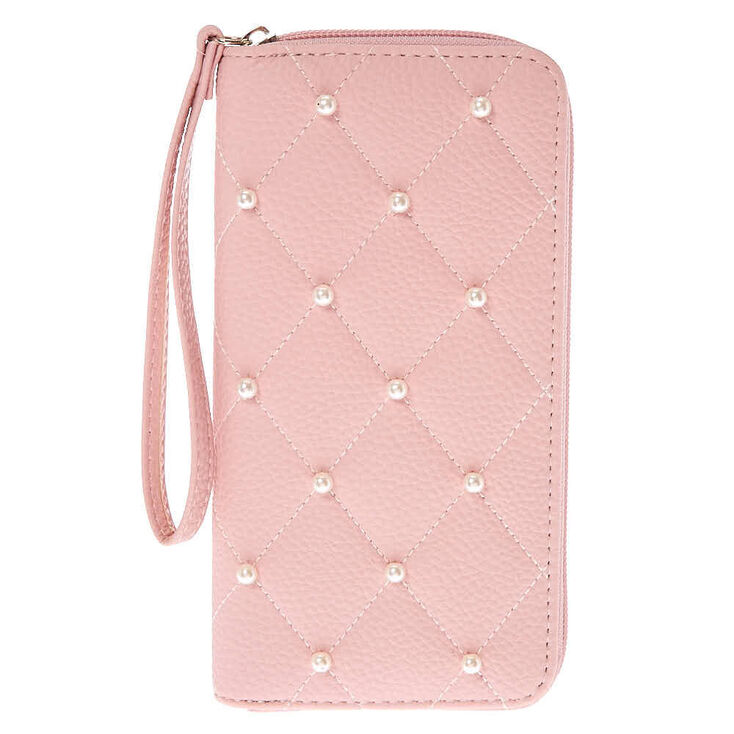 Quilted Pearl Wristlet - Pink | Claire's US