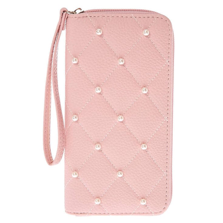 Quilted Pearl Wristlet - Pink | Claire's US Quilted Pearl Wristlet - Pink | Claire's US