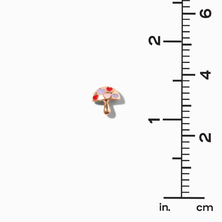 Gold Heart Mushroom Stud Earrings | Claire's US Gold Heart Mushroom Stud Earrings | Claire's US