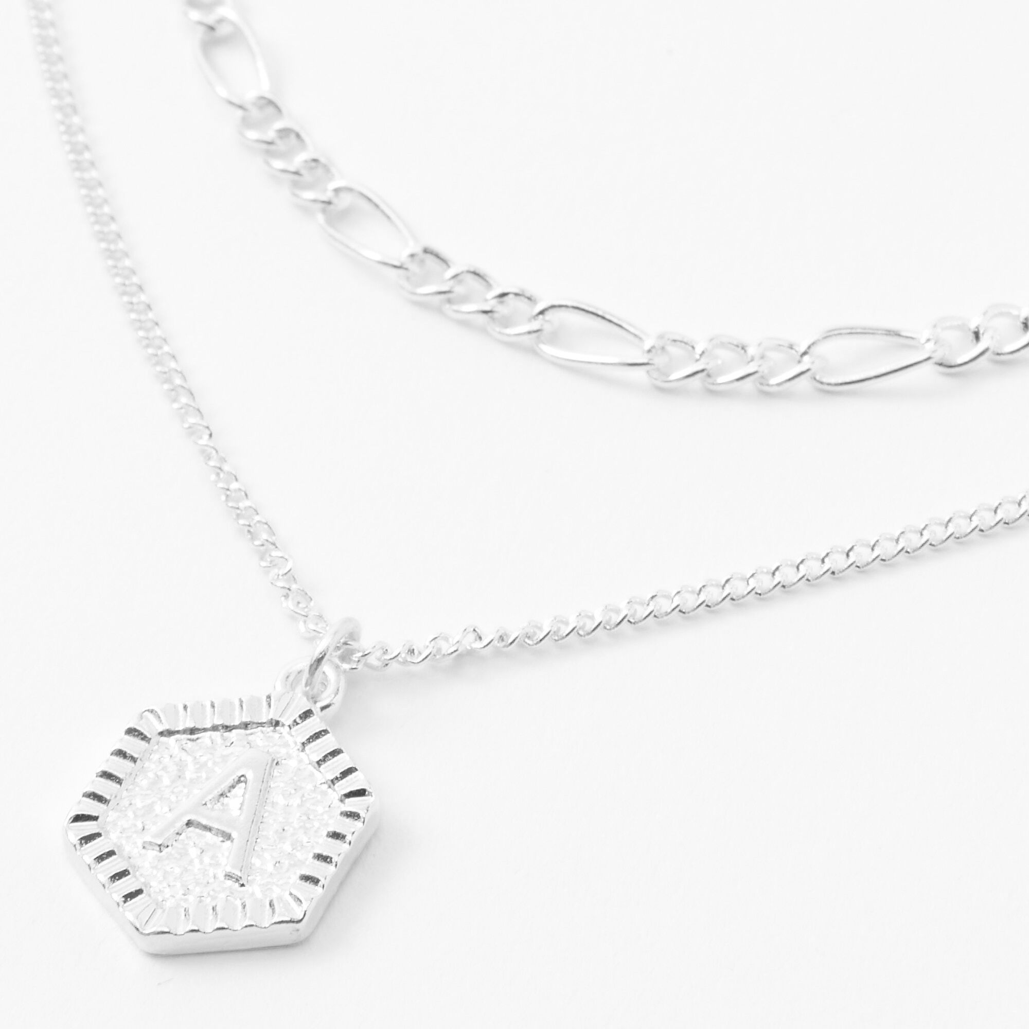Hexagon initial necklace store