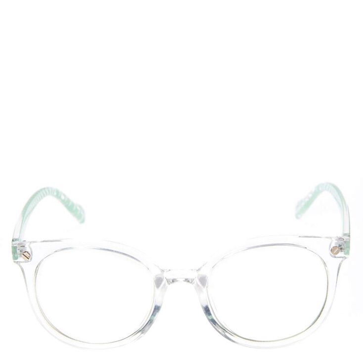 Clear Round Mint Chevron Fake Glasses Claires Us
