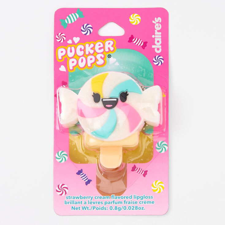 Pucker Pops Hard Candy Lip Gloss Strawberry Cream Claires Us