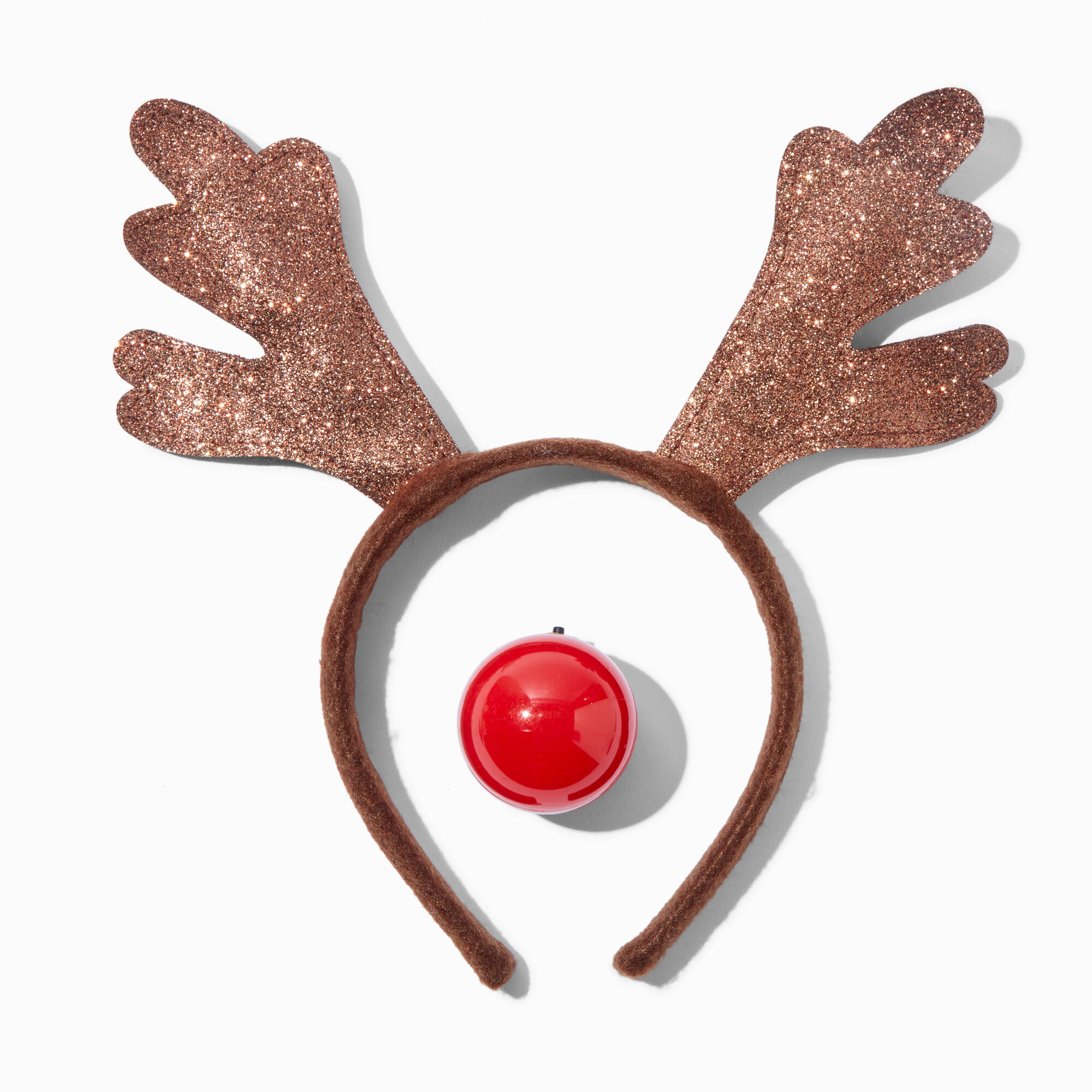 Rudolph the Red Nosed Reindeer Antler Headband Light Up Nose Set Claire s