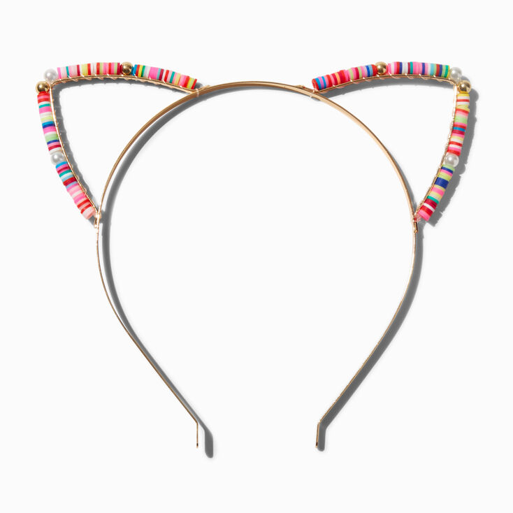 Rainbow Disc Beads Cat Ears Headband Claires Us