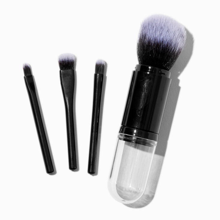Black Travel Makeup Brush Set - 4 Pack | Claire's