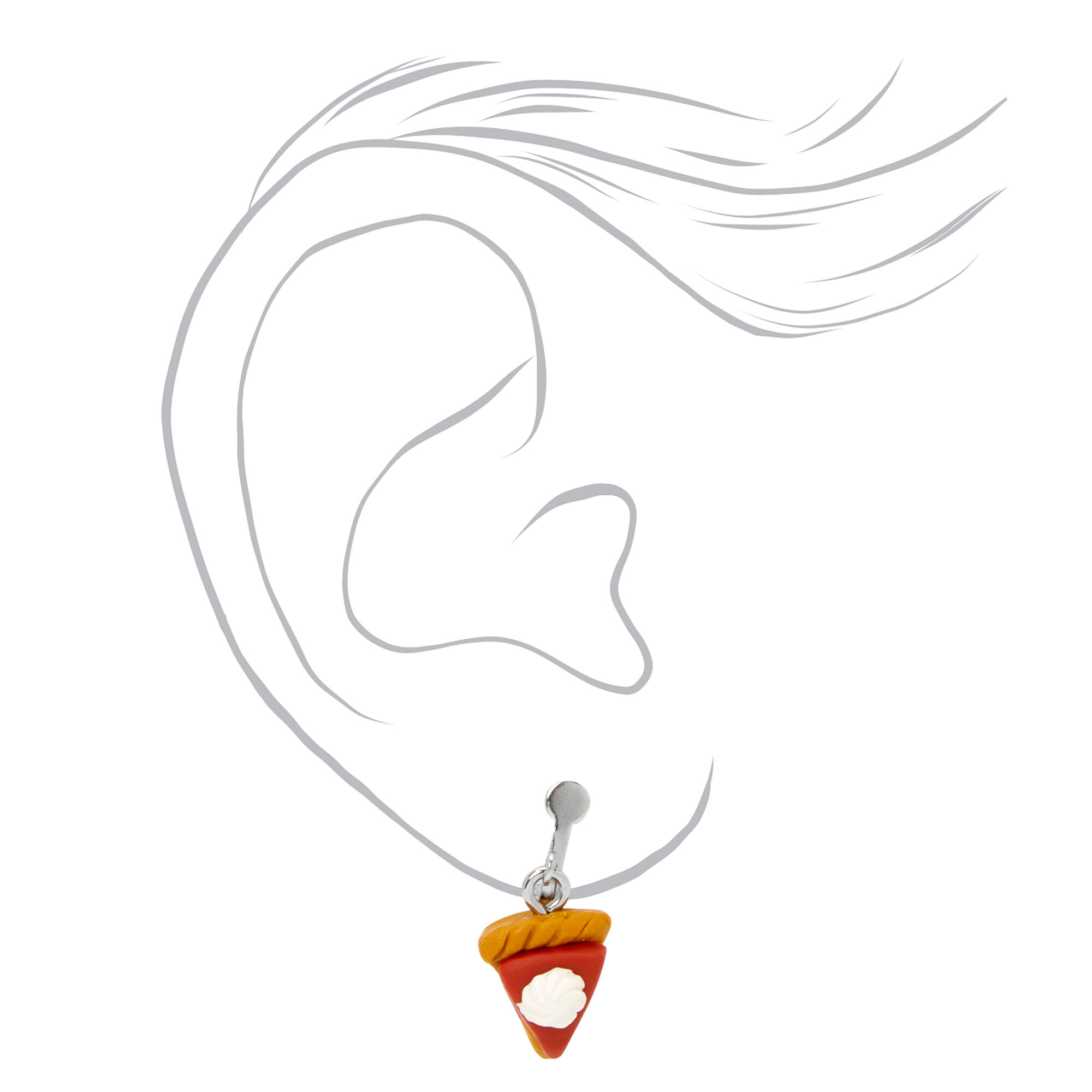 Pumpkin Pie Clip on Drop Earrings Claire s US