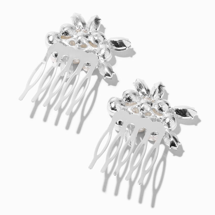 Silver Pearl Hair Combs 2 Pack Claires