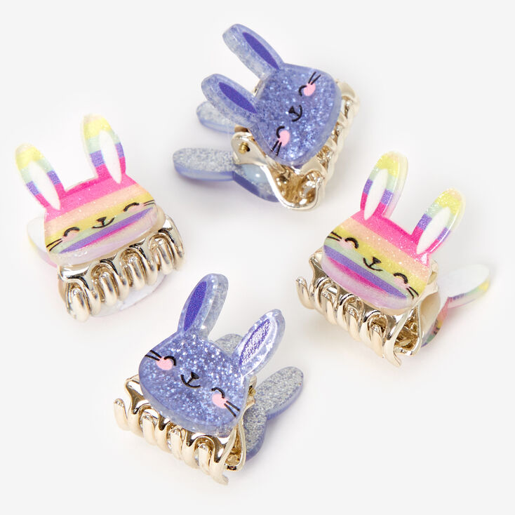 Mini Pinces à Cheveux Lapin à Paillettes Arc En Ciel Claires Club