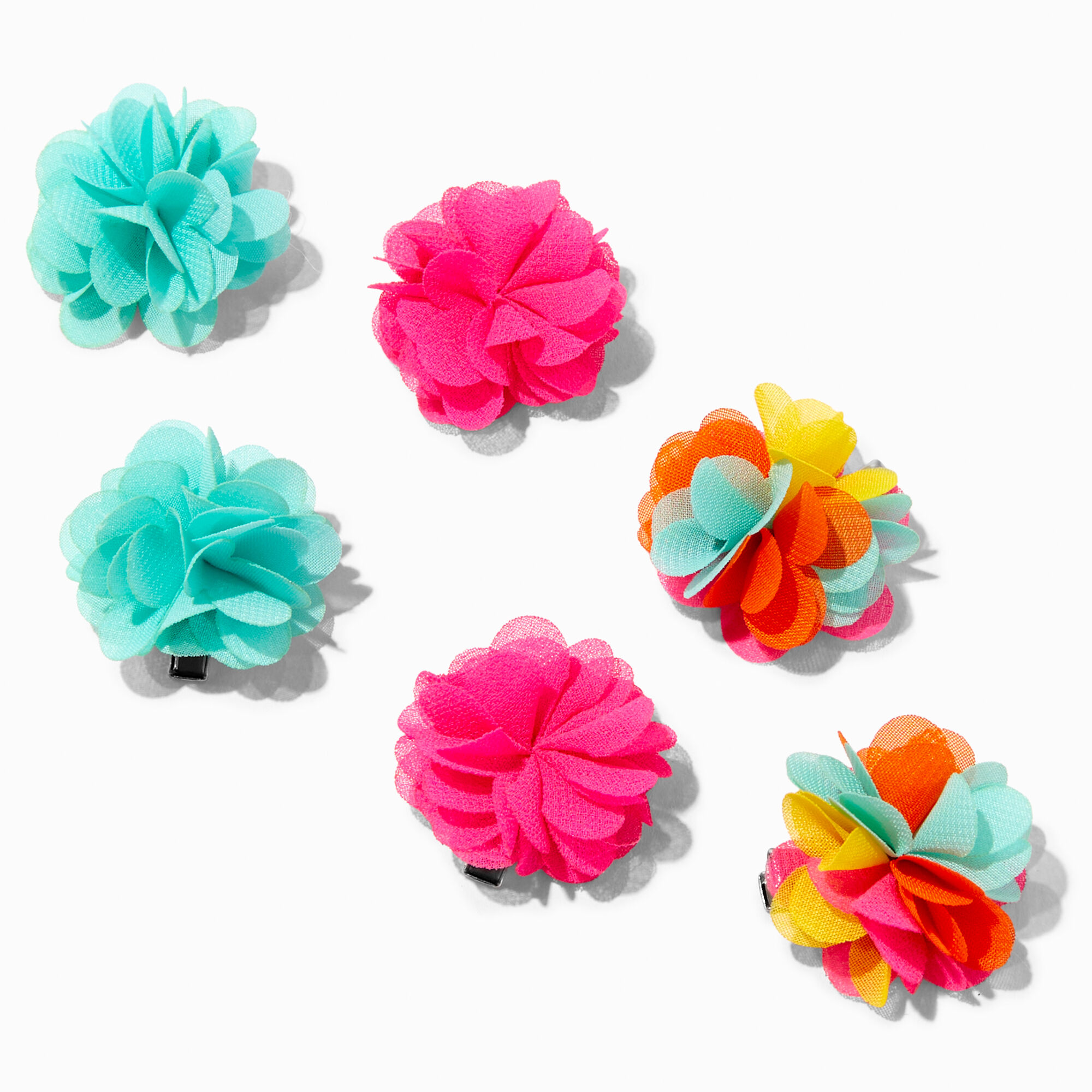Claire s Club Tropical Flower Hair Clips 6 Pack Claire s US