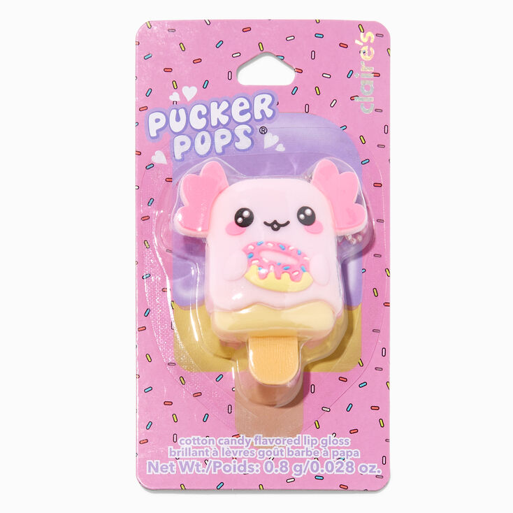 Pucker Pops® Donut Axolotl Lip Gloss Cotton Candy Claires Us