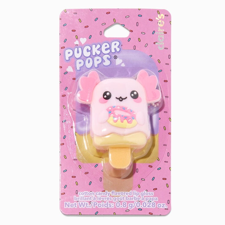 Pucker Pops® Donut Axolotl Lip Gloss Cotton Candy Claires Us